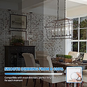 E12 Candelabra LED Light Bulbs, Dimmable 40 Watt Equivalent 5000K Bright Daylight White Candle Bulbs, 4W 460 LM Decorative CA10 Filament Chandelier Lamp Base for Bedroom Living Room Office, 12-Pack