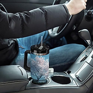 FRCSDIY Lakeside Tree Insulated Tumbler with Handle and Straw Lid,30oz Leakproof Stainless Steel Cup BPA-Free Water Bottle