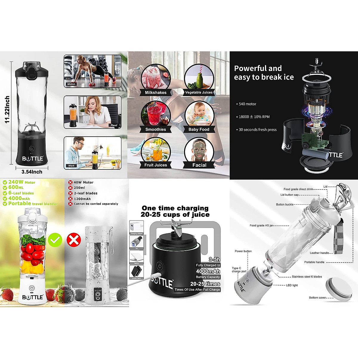 BOTTLE ROCKET BLENDER v3 (Blackout Black)