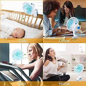 8-Inch Clip on Fan, 2 Speed Convertible Desk Fan with Strong Clamp, Tilting and Shaking Fan with Strong Airflow, Quite, Powerful Clip Fan on Bed and Desk for Home Office Dorm, with 3.94FT Cable Cord