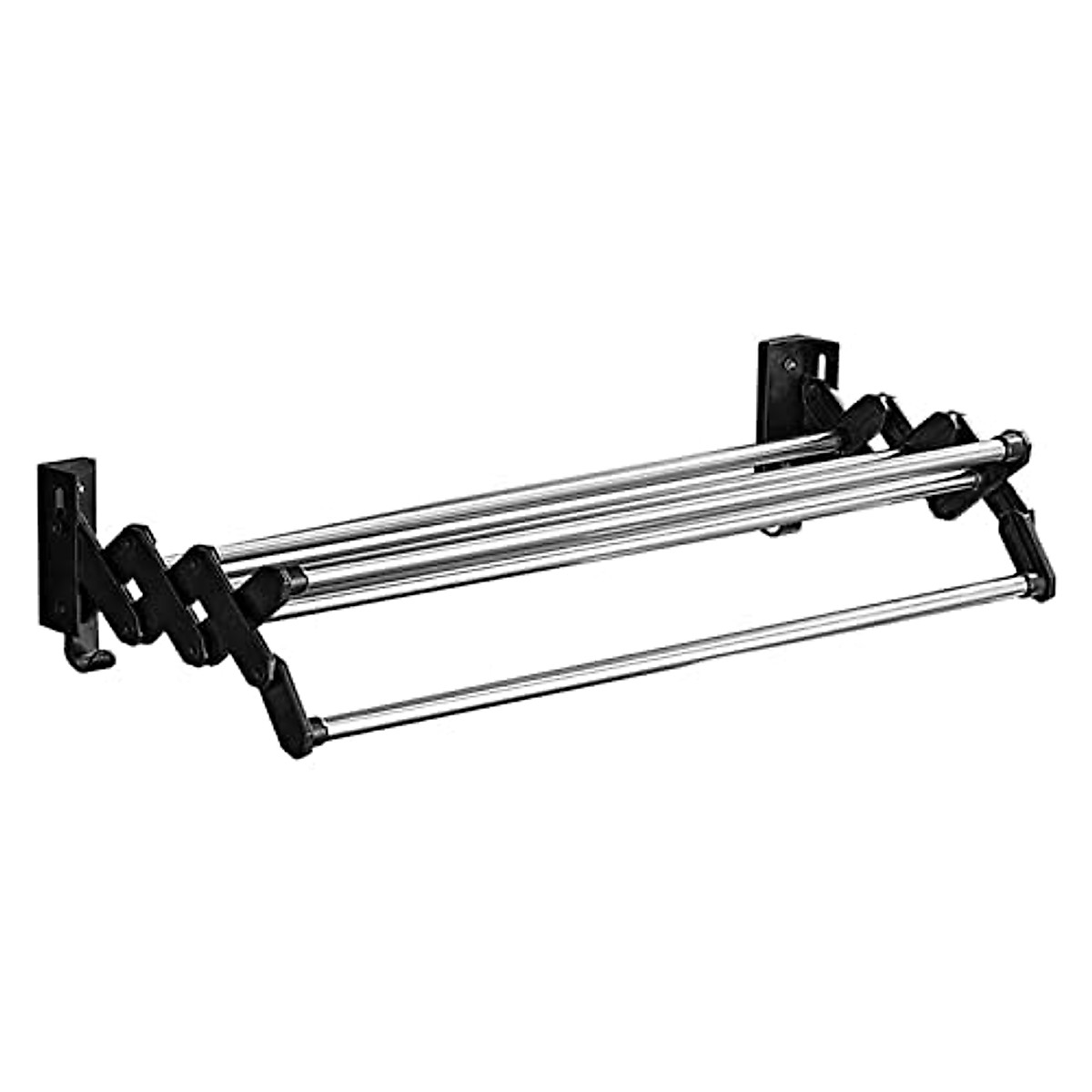 Towel BAR Rack Towel Rack Towel Holder Rails Telescopic Towel Rack - Kitchen Towel Bar Towel Rail -Extendable, Space Saving, for Wall Mounting, Stainless Steel, Black (Color : 50cm)