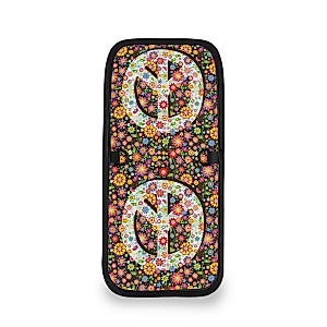 ALAZA Hippie Flowers And Peace Symbol Floral Small Crossbody Wallet Purse Cell Phone Bag Rfid Passport Holder with Credit Card Slots