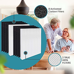 C545 Filter S Replacement Compatible with Winix C545 Replacement Filter, Pack of 2 True HEPA Filter + 8 Activated Carbon Filters. Replaces Winix C545 Filter, Winix Filter S (1712-0096-00)