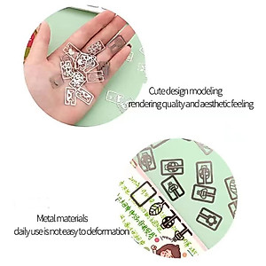 Katartizo Boxes Corner Bookmark Darts Thin Stainless Steel Mini Bookmarks 20 Pieces Metal Bookmarks Mixed Shapes for Reading, Page Mark, Students (Forest Element)