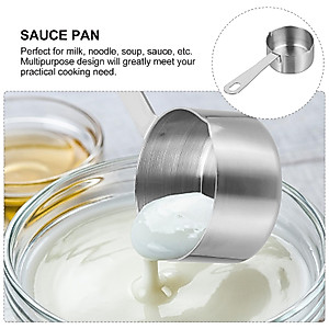 Hemoton Mini Sauce Pan,Stainless Steel Butter Warmer Pot with Pour Spout,Mini Milk Warmer Pot,Chocolate Melting Pot,Mini Butter Melting Pot,Butter Coffee Milk Warmer,Small Sauce Pan for All Stove,80ml