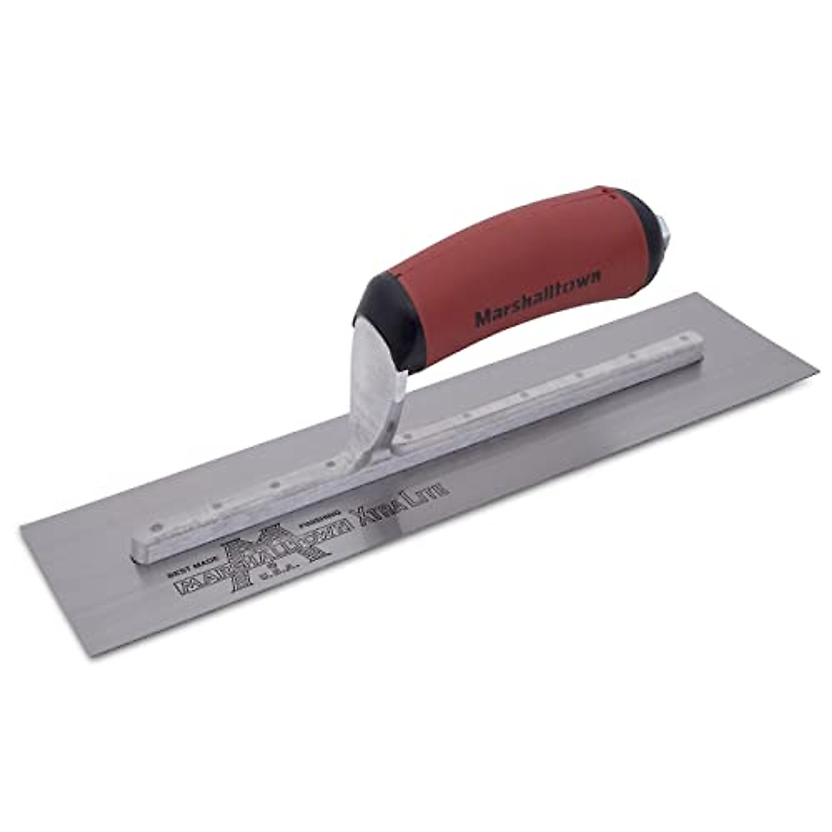 MARSHALLTOWN Concrete Finishing Trowel, 12 Inches by 3 Inches, Curved DuraSoft Handle, Made in the USA, MXS56D