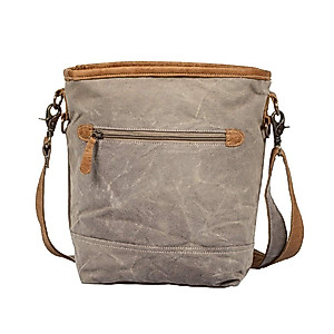 Myra Bag Moire Upcycled Canvas & Cowhide Pocket Shoulder Bag S-1341