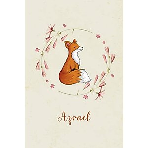 Azrael: Personalized Beautiful Fox Flower Notebook With Orange Name Flower, Fox Orange Journal, Perfect Magical Fox Gifts ... 6 x 9 110 Pages.