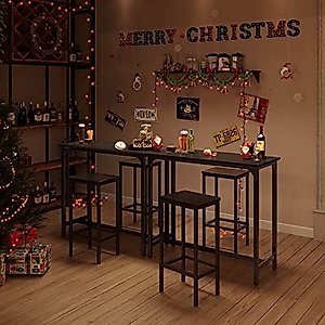 ODK 39" Bar Table, Bar Height Pub Table, Rectangle High Top Kitchen & Dining Tables with Sturdy Legs & Easy-to-Clean Top & 10 Min Quick Assembly, Indoor use, Black