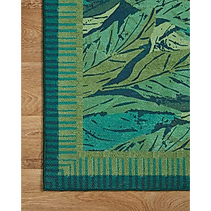 Loloi Justina Blakeney x Pisolino Collection PSO-04 Teal/Lagoon, Indoor/Outdoor 3'-6" x 5'-6" Accent Rug