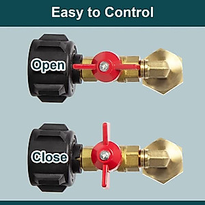 GASPRO Upgraded Propane Refill Adapter with Valve, Fill 1 lb Bottles from 20 lb Tank, 90-Degree Elbow Design, Easy to Use, Solid Brass