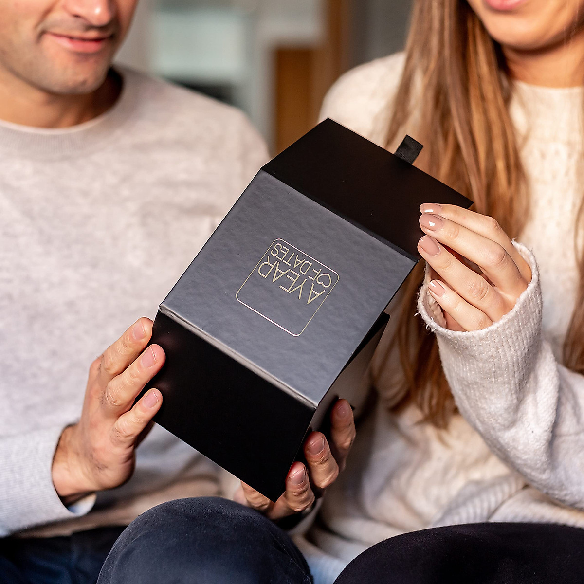 A Year Of Dates: Surprise Edition - Christmas gift. A Date Night Box with Sealed Date Ideas, Perfect Paper Wedding Anniversary present. Couple Date Night Ideas