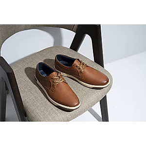 Jousen Men's Casual Shoes Memory Foam Mens Fashion Sneakers 3 Eyelets Business Dress Sneaker (A81Q06 Yellow Brown 14)