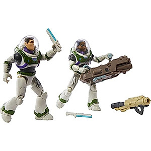 Mattel Disney and Pixar Lightyear 3 Action Figure Set, 5-in Scale Buzz Lightyear, Izzy Hawthorne & Zyclops Toys, Space Rangers vs Robots