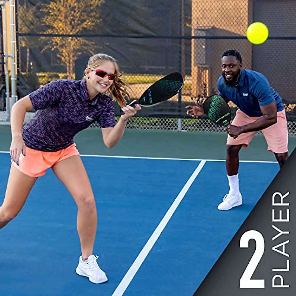 Franklin Sports Pickleball Paddle and Ball Set -Wooden Rackets + Pickleballs - 2 Players - Activator - USA Pickleball (USAPA) Approved (One Size)