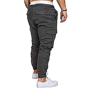 Leward Mens Fashion Joggers Sports Pants Slim Fit Casual Jogger Pant Chino Sweatpants Trousers Mens Long Pants (Dark Grey, M)