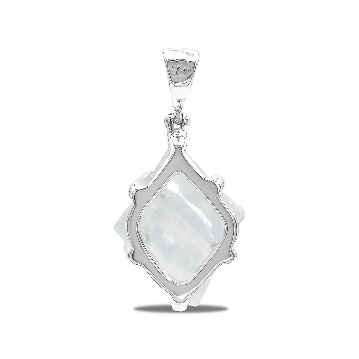 Starborn Petalite Crystal Raw Stone Pendant in Fine Sterling Silver