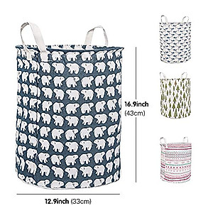 Storage Basket Large Collapsible with Handle Waterproof PE Coating Nursery Laundry Hamper Lightweight for College Dorms Kids Bedroom Bathroom Clothes and Toys Large Storage Bin