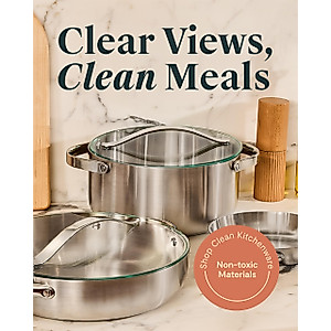 Caraway 8" Glass Lid for Pots and Pans - Made With Tempered Glass - Sized to Fit Caraway Ceramic-Coated & Stainless Steel Cookware