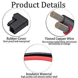 HCFeng10AWG SAE to M-C-4 Adapter Cable with SAE Polarity Reverse Adapter Conector,Solar Panel to SAE Adapter Cable SAE PV Extension Cable to Solar Panels for RV Panel Solar (55CM/1.8FT)