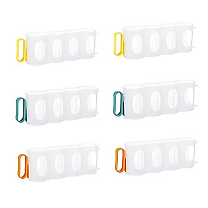 MANMAOHE 6 Pack Portable Soda Can Organizer for Refrigerator Shelves, Clear Plastic Fridge Soda Can Organizer with Removable Handle, Beer Can Racks, Refrigerator Storage Sliders
