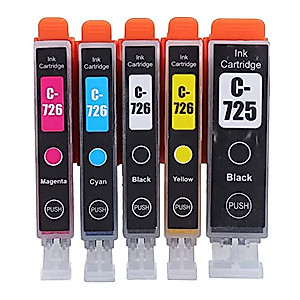 Hilitand Ink Cartridge Inkjet Cartridge ABS Printer Cartridge with Ink Printing Ink Cartridge for Print Photos, Test Papers, Documents (BK BK C M Y 5 Colors)