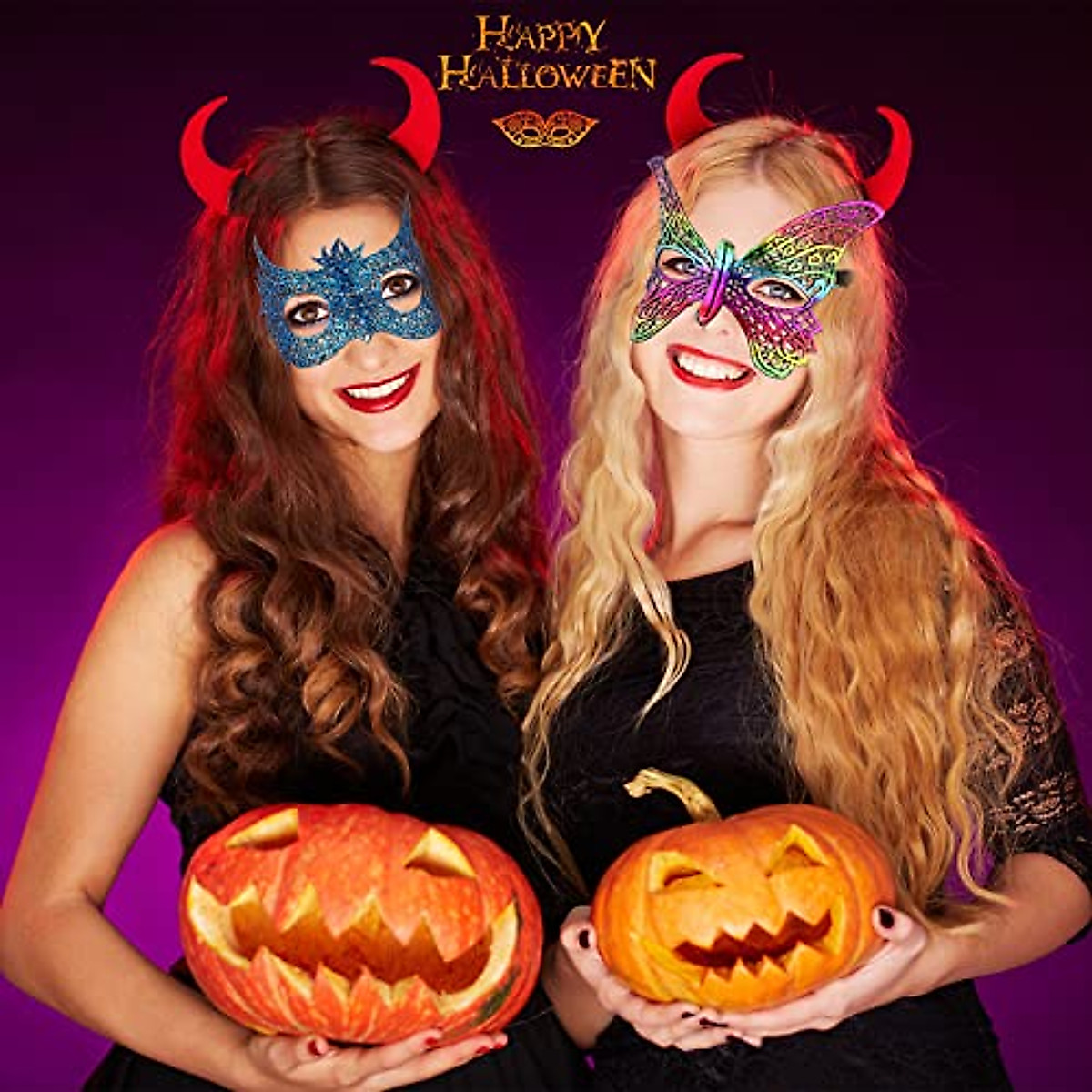 50 Pieces Lace Mask Masquerade Venetian Eyemask Women Flexible Masks for Masquerade Carnival Ball Birthday Halloween Costume (Multi Color)