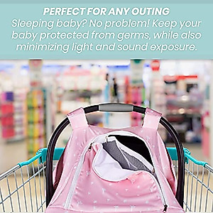 Car Seat Covers for Babies Girls Car Seat Canopy Stroller Cover for Spring Autumn Winter Car Seat Cover Infant Girl Babies Stretchy and Kick Proof with Net Multi Use Soft & Breathable