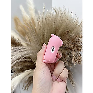 Cute Case Design for Apple AirPods Pro Anime Animal Cool Kawaii Cover Silicone Shell Anti-Fall Cases for AirPods Pro 2019 with The Carabiner for Men Women (Airpods Pro, Cute Piggy)