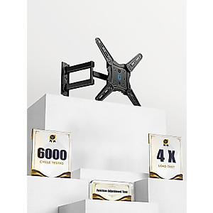 Pipishell Full Motion TV Wall Mount for 26-60 inch Flat or Curved TVs up to 77 lbs, TV Bracket Wall Mount with Articulating Arms, Extension, Tilt, Swivel, Leveling, Max VESA 400x400mm, PIMF7