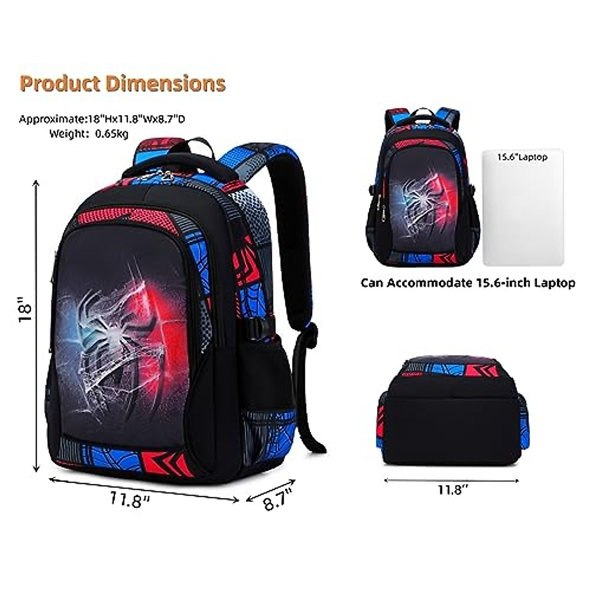 MTCSKY Backpack For Boys Elementary Kids School Bag Heavy Duty Bookbags Waterproof Durable Sturdy Boy Backpack