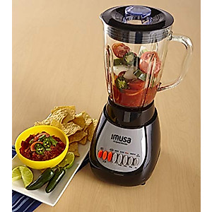 IMUSA USA GAU-80313B Black 10-Speed Blender with Glass Jar 4, 42 oz