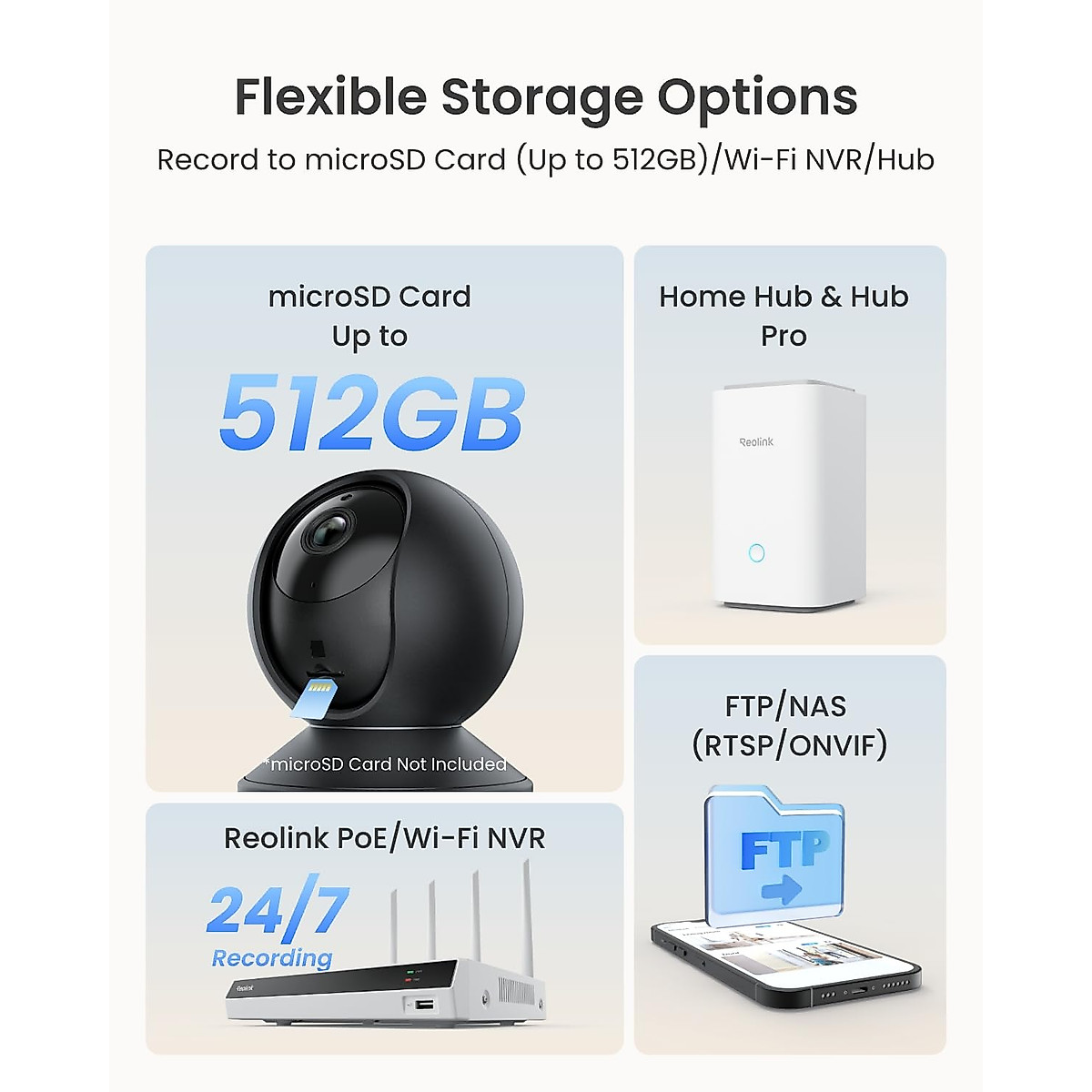 REOLINK E1 Pro 4MP HD Plug-in Home Security Indoor Camera with 2.4/5 GHz Wi-Fi, Auto Tracking, Smart Person/Pet Detection, Multiple Storage Options, Ideal for Baby Monitor/ Pet Camera/Elderly