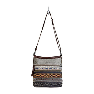 Myra Bag Adaptable Shoulder Bag UpcycledCotton & Cowhide LeatherS-2864