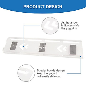 Sophico Yogurt Organizer for Fridge, 4 Capacity Yogurt Sliders for Refrigerator, Yogurt Holder with Adhesive Tapes for 3.75 Inch Yogurt, Greek and Vegan Yogurt (Transparent,2 Pack)