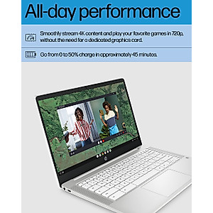 HP Chromebook 14" Laptop, Intel Celeron N4120 Processor, Intel UHD 600 Graphics, 4 GB RAM, 64 GB SSD, Chrome OS (14a-na0240nr, Ceramic White)