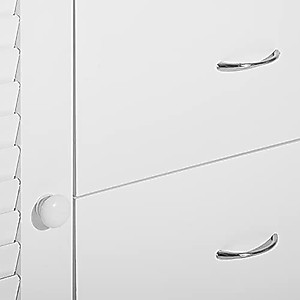 HOMCOM Sideboard Buffet Cabinet, Kitchen Cabinet, Coffee Bar Cabinet with 4 Drawers and 2 Louvered Doors for Living Room, Kitchen, White