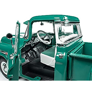 1957 Chevy 3100 Stepside Pickup Truck Ocean Green Hemmings Motor News Magazine Cover Car (August 2016) 1/18 Diecast Model Car by Auto World AW293