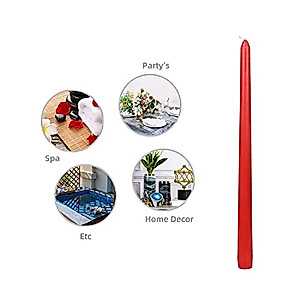 Zest Candle 12-Piece Taper Candles, 12-Inch, Ruby Red