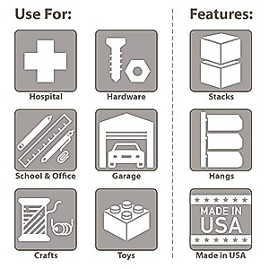 Akro-Mils 30224 AkroBins Plastic Hanging Stackable Storage Organizer Bin, 11-Inch x 4-Inch x 4-Inch, Clear, 12-Pack