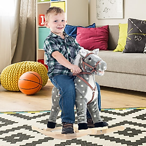 Happy Trails Rocking Haley Horse Ride On Grey/White