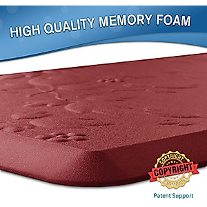 nbstep Anti Fatigue Mats for Kitchen Floor – 3/4 Inch Thick Comfort Kitchen Mat, Standing Desk Mat – Cushioned Memory Foam at Kitchen House Sink Office – Non Slip, Waterproof – Medium 17" x 39" Red