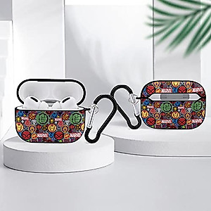 Superhero Comics AirPods Pro Case, Full-Body Hard Shell Protective Cover Case Skin with Keychain for AirPod Pro 2019