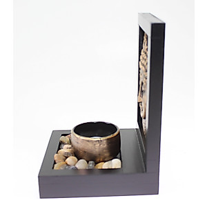 We pay your sales tax Tabletop Bronze Empaistic India Buddha Face Zen Garden with Rock Candle Holder Gift & Home Decor G16276