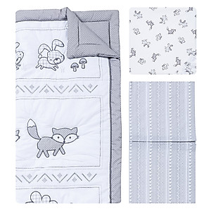 Trend Lab Aztec Forest 3 Piece Crib Bedding Set, Can Be Used As A Blanket Or A Playmat for Tummy Time, Includes Quilt, Fitted Crib Sheet and Skirt