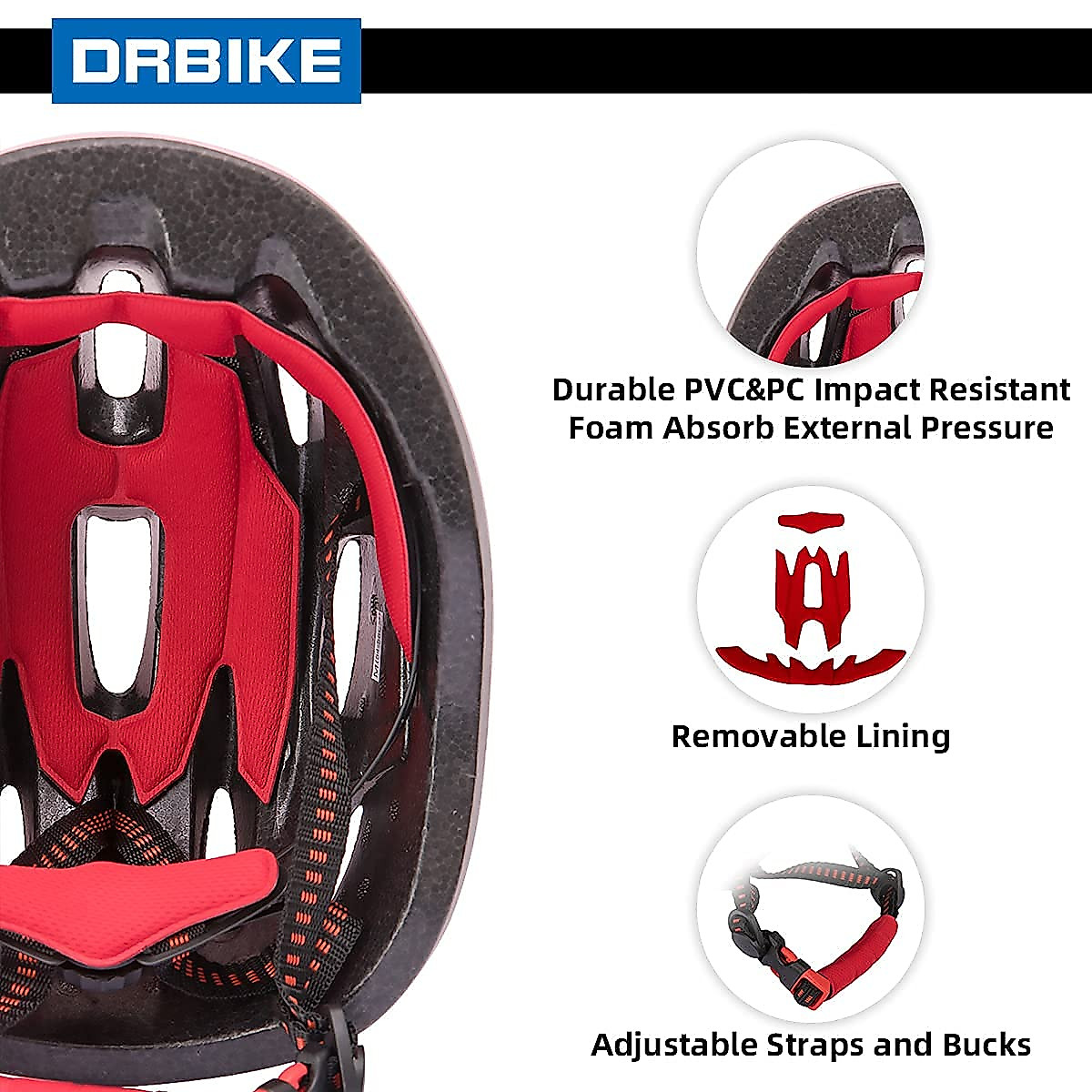 DRBIKE Kids Bike Helmet for Toddlers and Kids Ages 3-8, Boys & Girls Adjustable Cycling Helmet, Lightweight, Multi-Sport Ski Roller Skating Scooter, Pink S