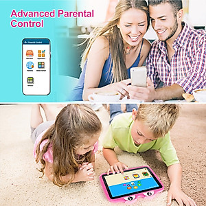 Kids Tablet 10.1 Inches Tablet for Kids, Android 11 64GB Kids Tablets with Case, Google Play, YouTube, Dual Camera, WiFi, Bluetooth, Apps Pre-Installed, Education, Parent Control Tablet (Pink)