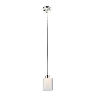 Design House 587345 Oslo Traditional 1-Light Integrated LED Indoor Dimmable Mini Pendant with Double Glass Shade for Bathroom Kitchen Island Bar, Satin Nickel
