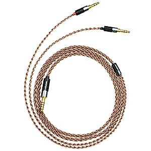 GUCraftsman 6N Single Crystal Copper Upgrade Cable 3.5mm/4.4mm/4Pin XLR Headphone Cable for HIFIMAN SUSVARA Ananda Arya SUNDARA Edition XS HE1000se HE5se HE6se (4.4mm Plug, Two 3.5mm)