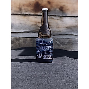 VictoryStore Can and Beverage Coolers: Neoprene Customizable “Two Less Fish In The Sea” Nautical Wedding Can Coolers - 100pc
